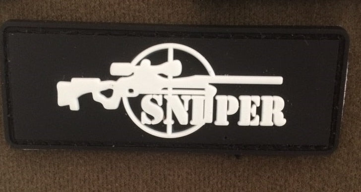 Military Tactical 'Sniper | Rifle Scope Gun' PVC Rubber Velcro Patch ...