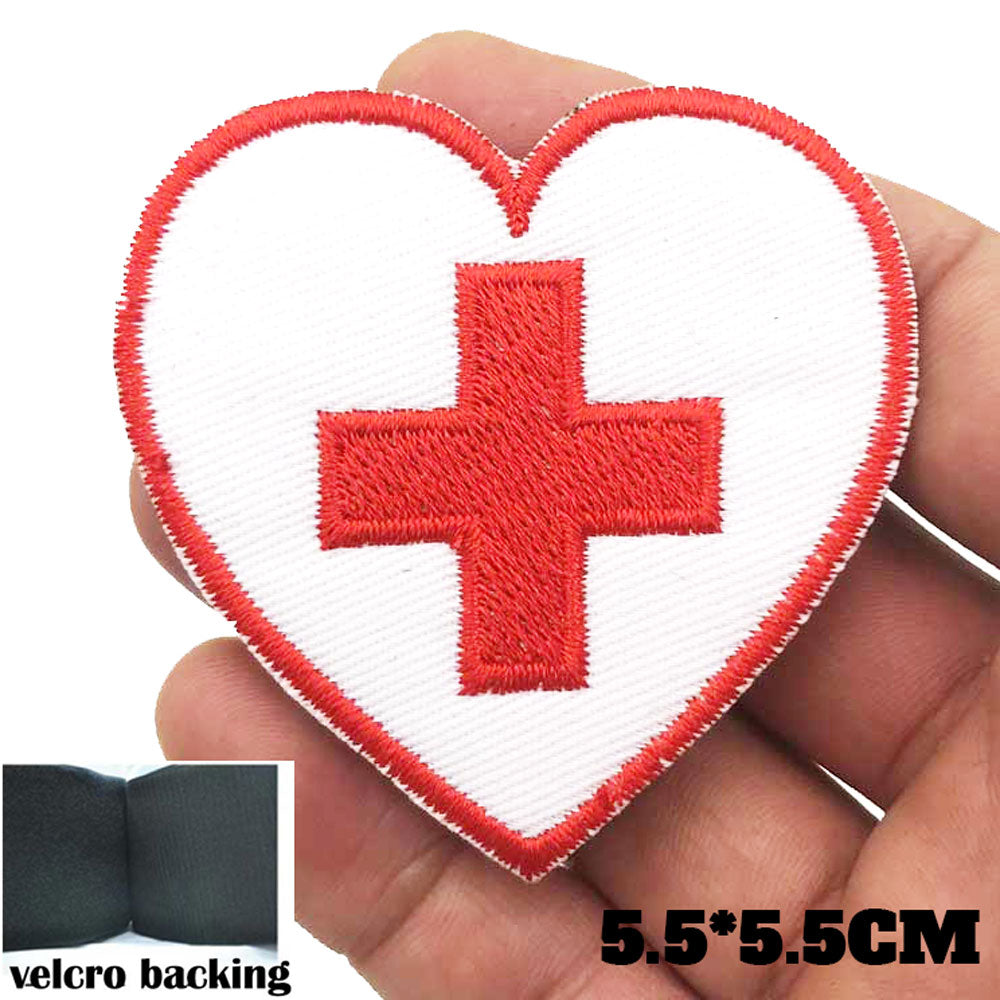 Heart Shaped 'First Aid Logo' Embroidered Velcro Patch – Little Patch Co