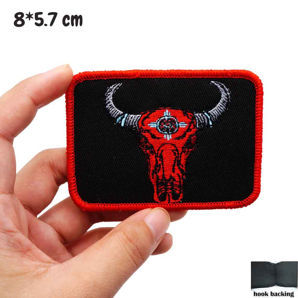 Bull 'Head | Square' Embroidered Velcro Patch – Little Patch Co