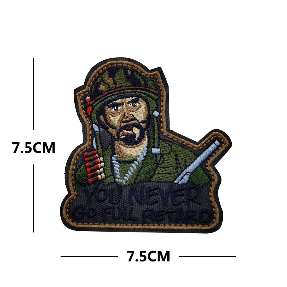 Tropic Thunder 'Kirk | You Never Go Full Retard' Embroidered Velcro Pa ...