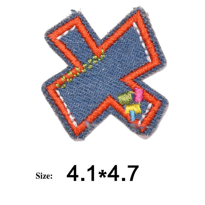 Letter X 'Denim Letter' Embroidered Patch — Little Patch Co