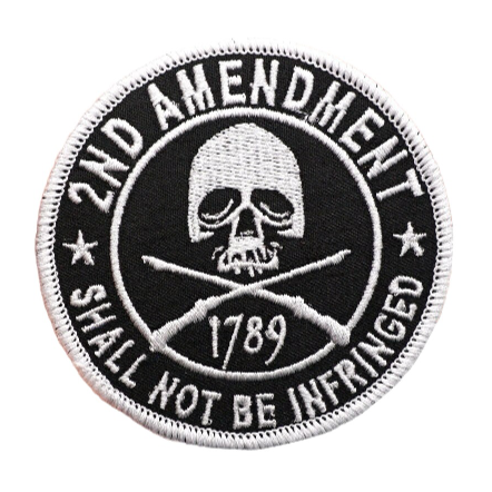 Skull '2nd Amendment Shall Not Be Infringed' Embroidered Velcro Patch — Little Patch Co