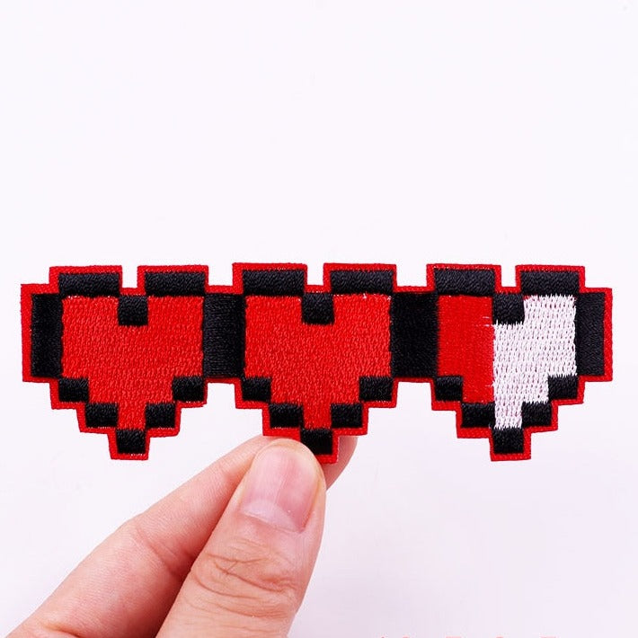 Cute 'Three Pixel Hearts' Embroidered Patch – Little Patch Co