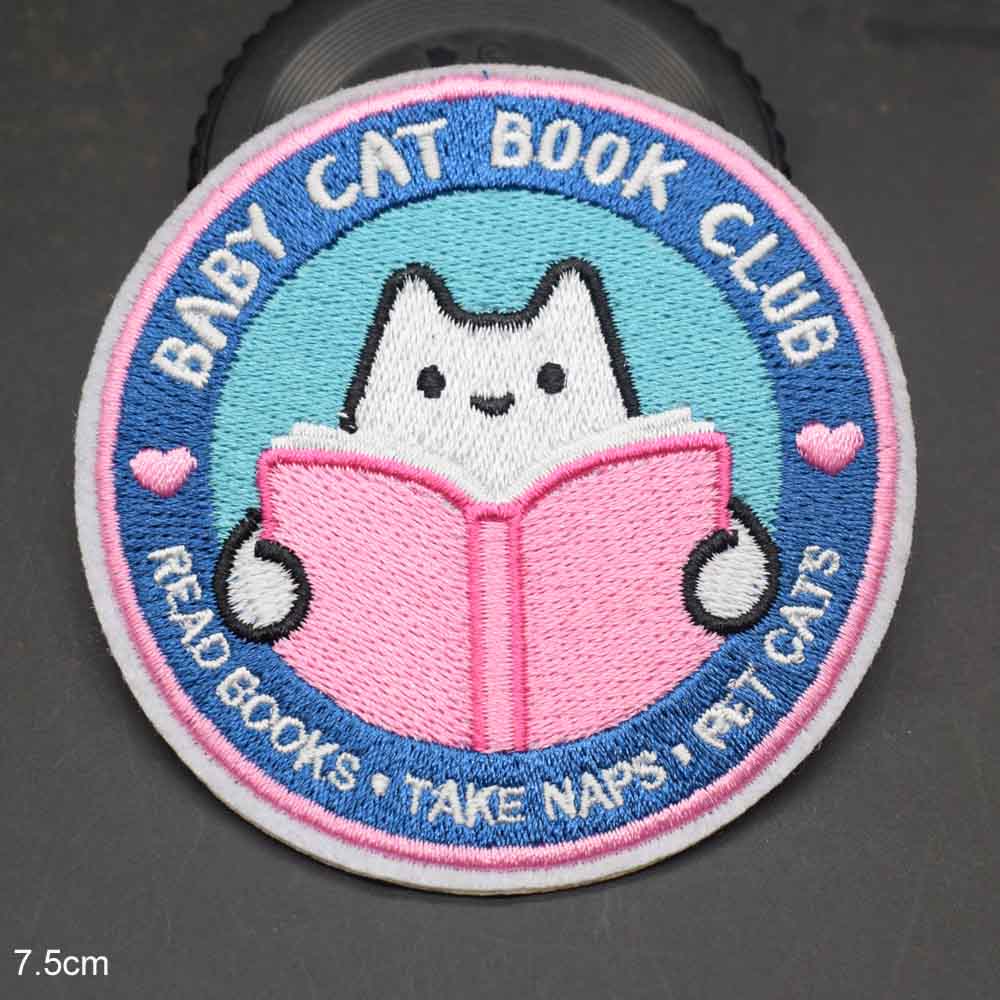 Cute 'Baby Cat Book Club' Embroidered Patch – Little Patch Co