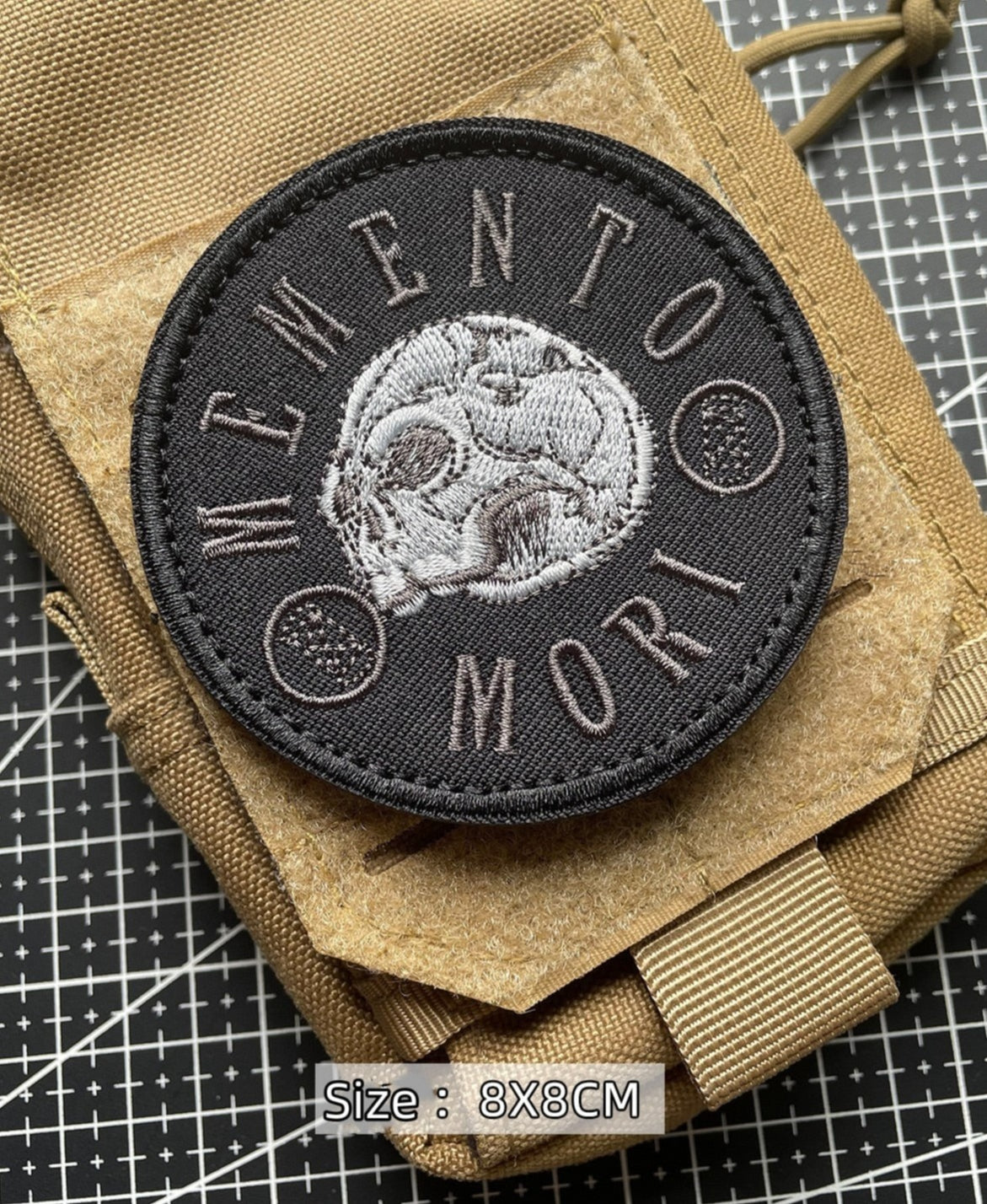 Skull 'Memento Mori | Round' Embroidered Velcro Patch — Little Patch Co