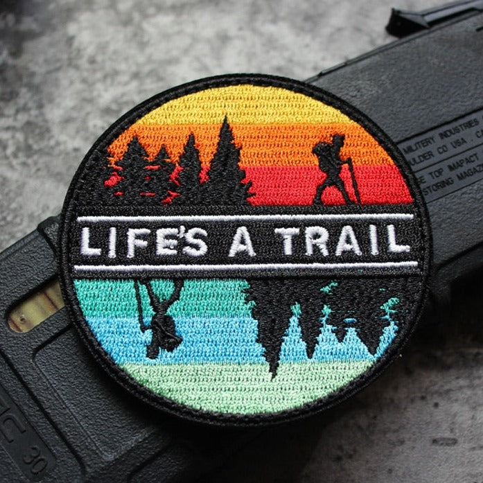 Travel 'Life's A Trail | Hiking' Embroidered Velcro Patch – Little Patch Co