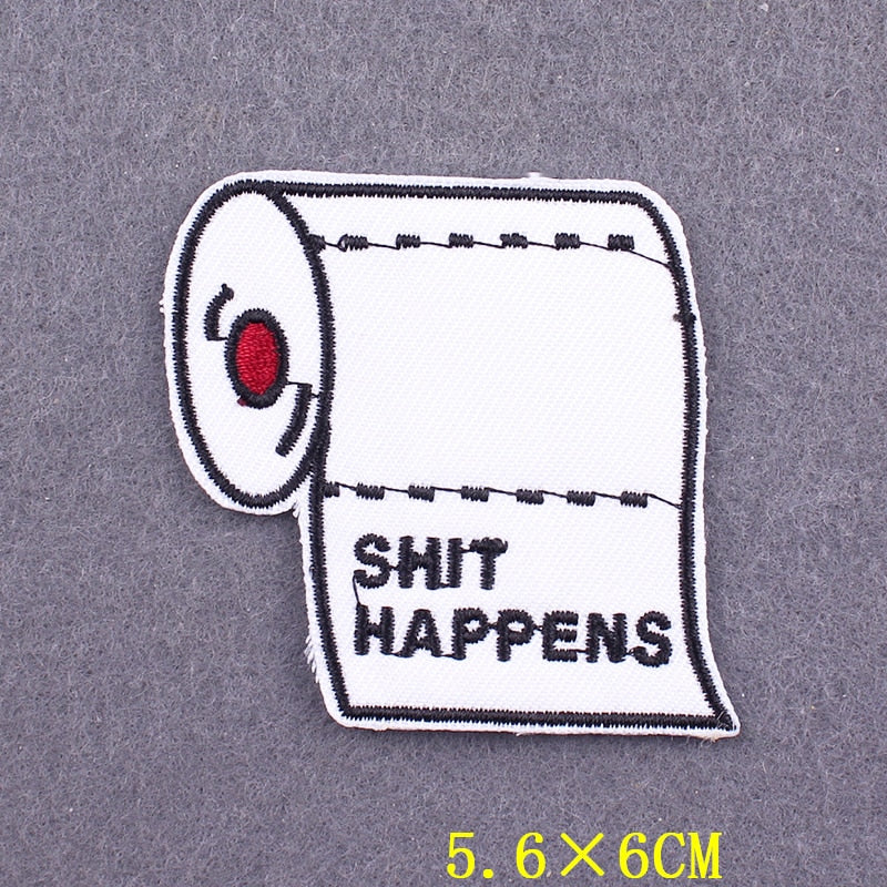 Funny 'Sh*t Happens | Toilet Paper Rolls' Embroidered Patch – Little ...