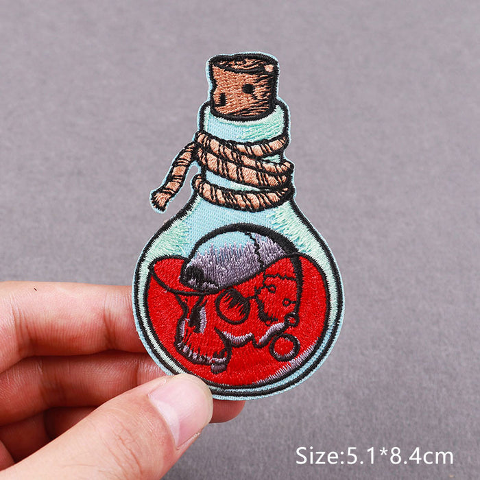 Skull Potion Embroidered Patch — Little Patch Co
