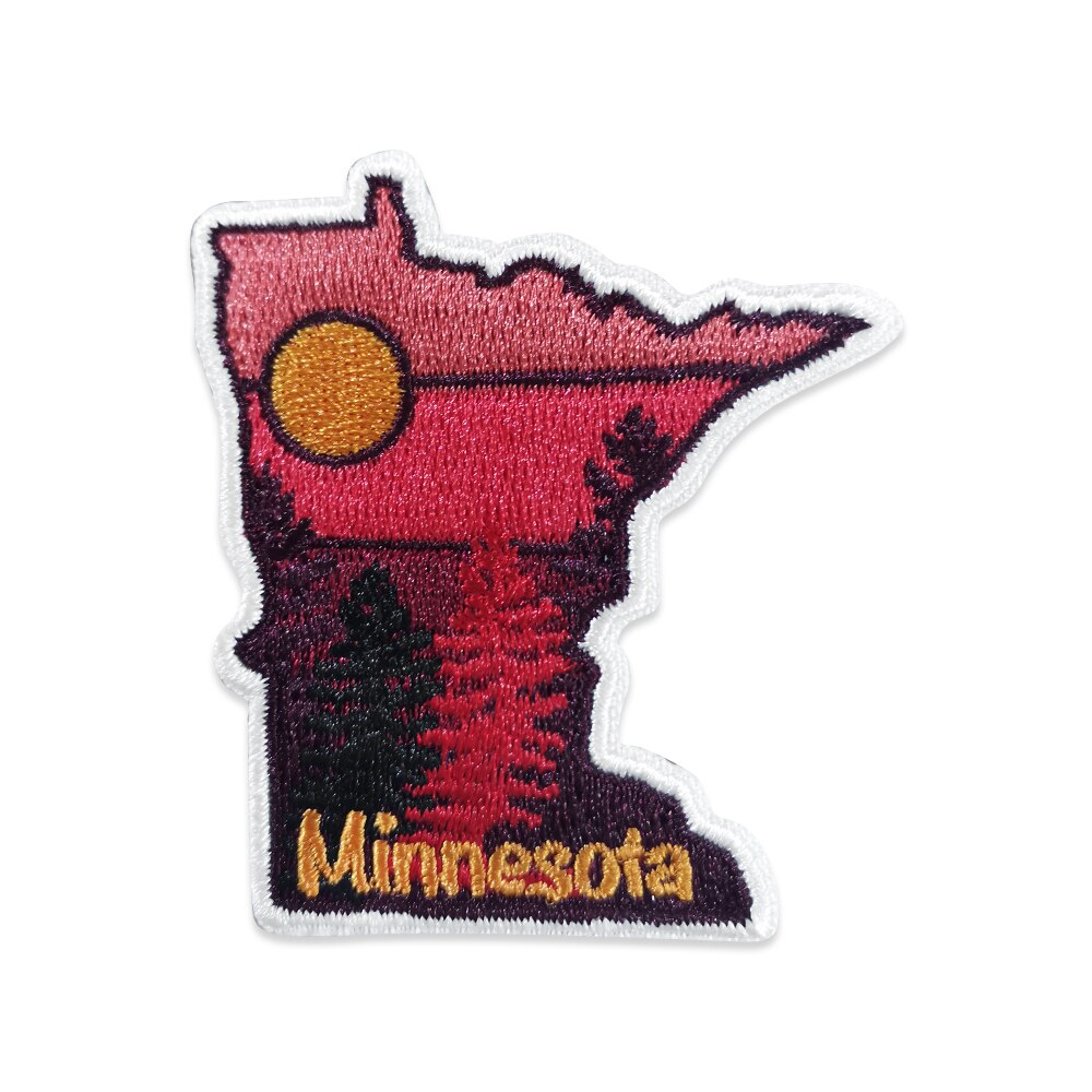 Minnesota Map 'Sunset | Set of 10' Embroidered Patch — Little Patch Co