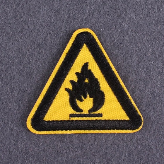 Warning Sign 'Flammable' Embroidered Patch – Little Patch Co