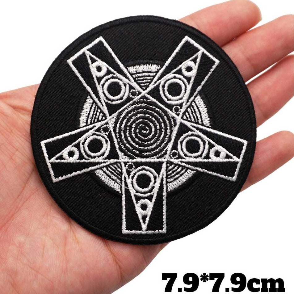 Pentagram Symbol 'Spiral' Embroidered Patch — Little Patch Co