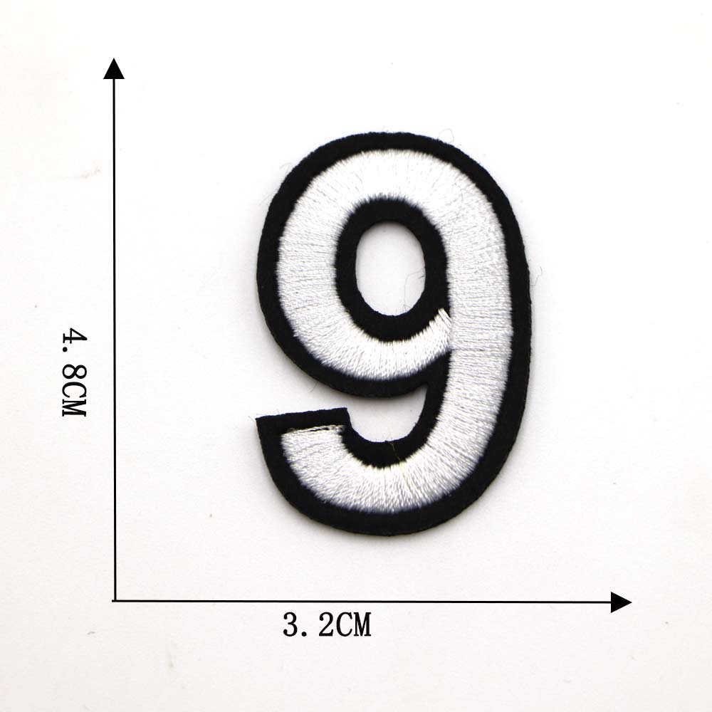 Black and White Number 'Nine' Embroidered Patch – Little Patch Co