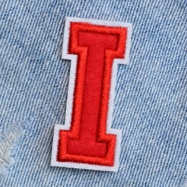 Letter I 'Red' Embroidered Patch — Little Patch Co