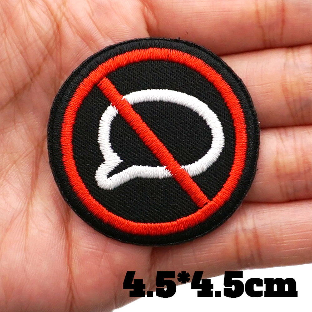 Warning Sign 'No Talking' Embroidered Patch – Little Patch Co