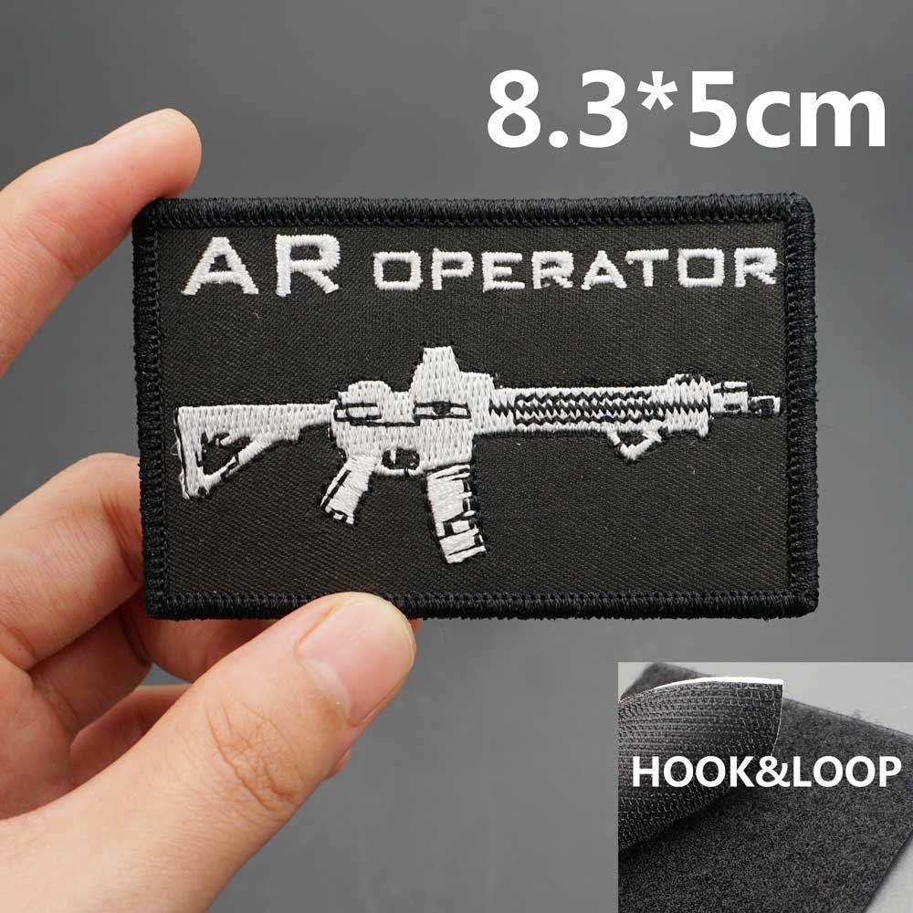 Military Tactical 'AR Operator Rifle' Embroidered Velcro Patch – Little ...