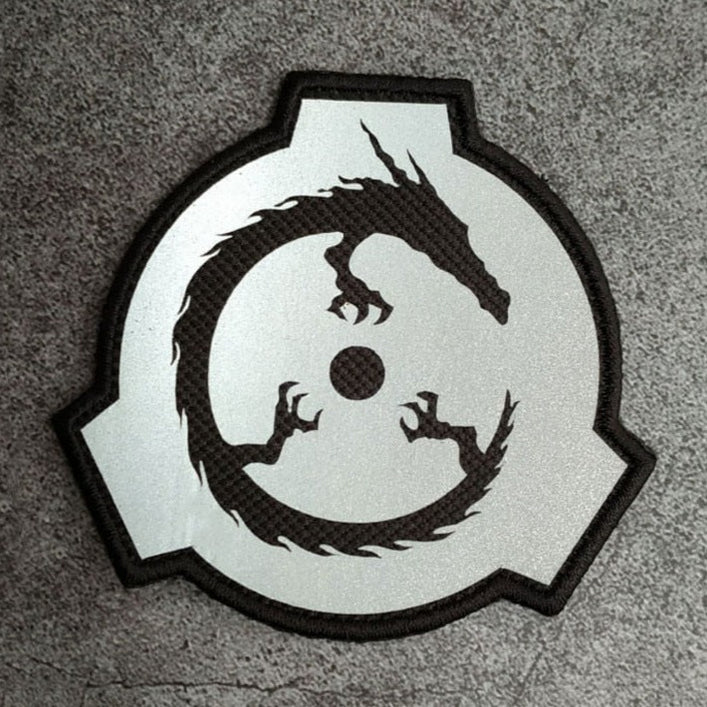 SCP Logo 'Dragon | Reflective' Embroidered Velcro Patch — Little Patch Co