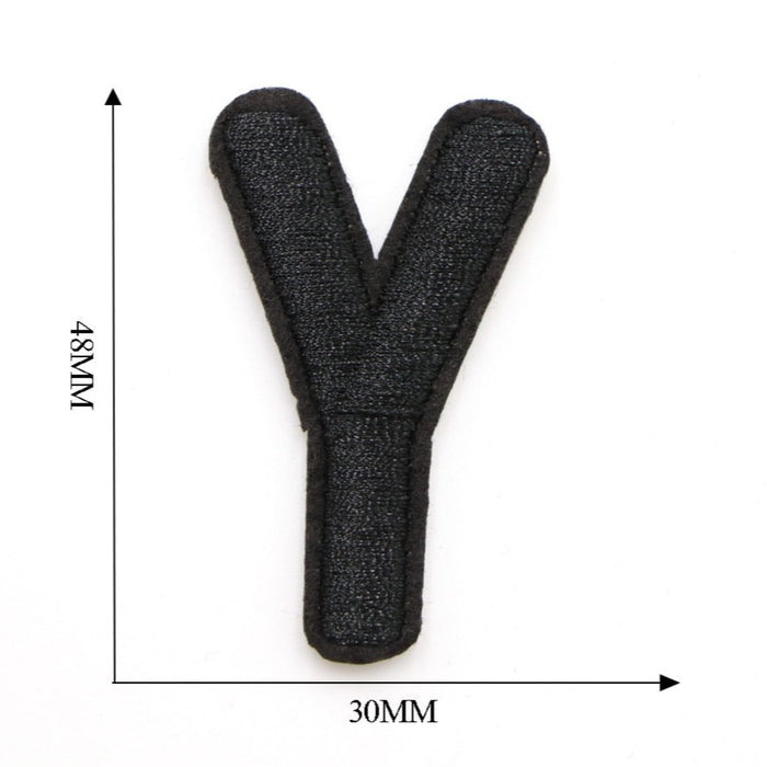 Letter Y 'Black' Embroidered Patch — Little Patch Co