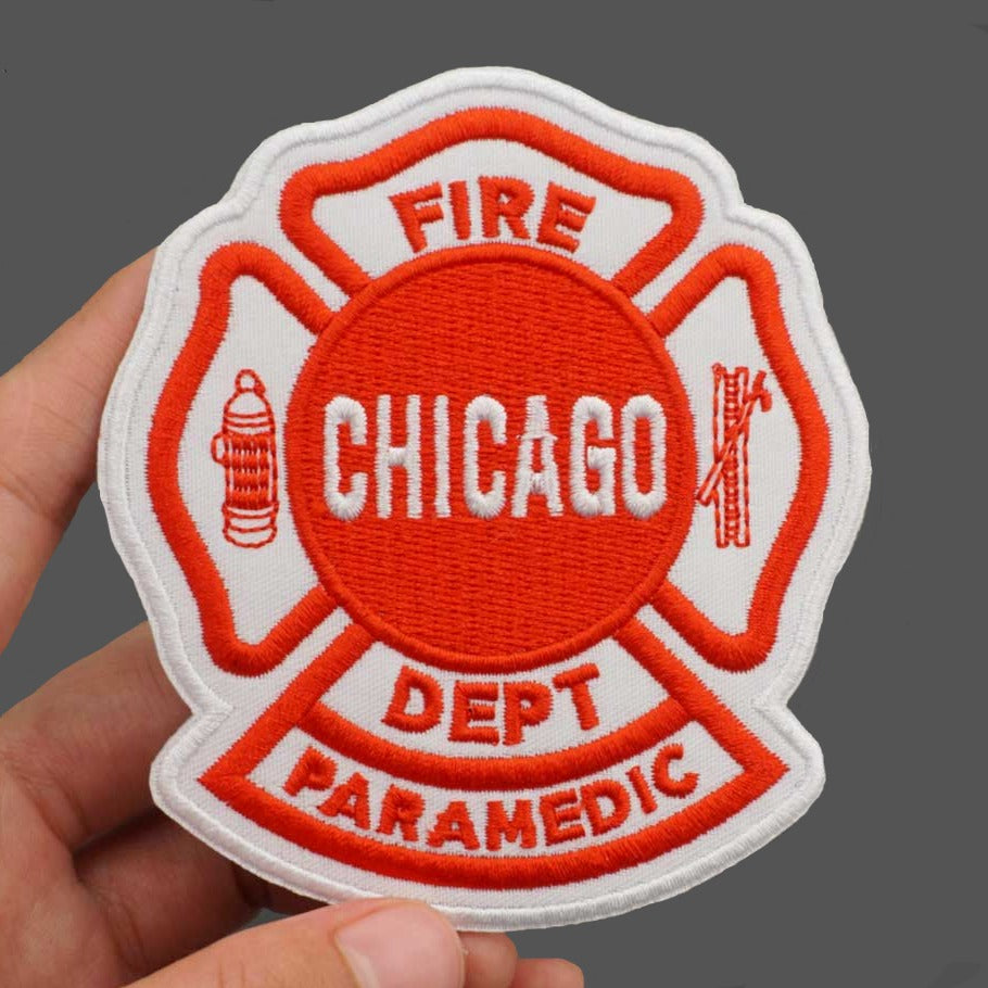 Emblem 'Chicago Fire Dept. Paramedic' Embroidered Velcro Patch — Little ...