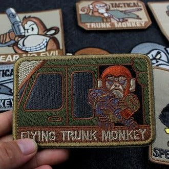 Monkey Tactical 'Flying Trunk Monkey' Embroidered Velcro Patch — Little Patch Co