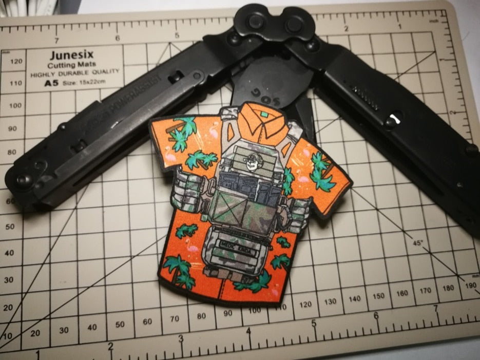 Tactical High Street Fashion 'Flamingos & Trees' Embroidered Velcro Pa ...