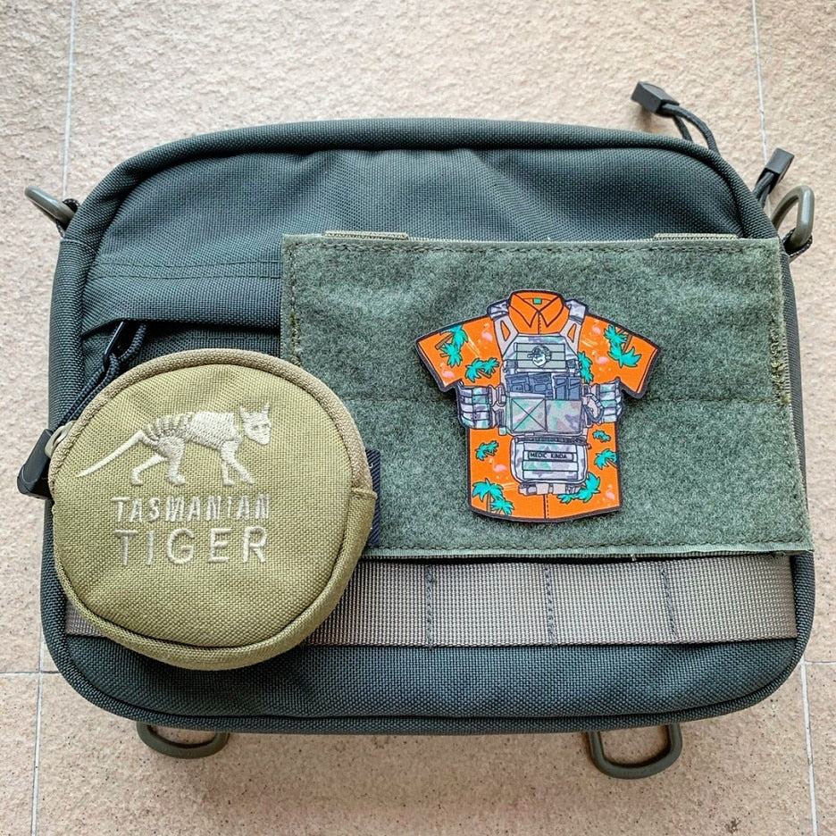 Tactical High Street Fashion 'Flamingos & Trees' Embroidered Velcro Pa ...