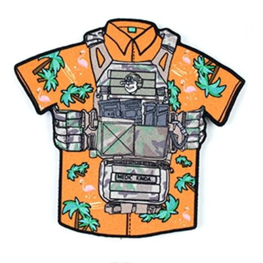 Tactical High Street Fashion 'Flamingos & Trees' Embroidered Velcro Pa ...