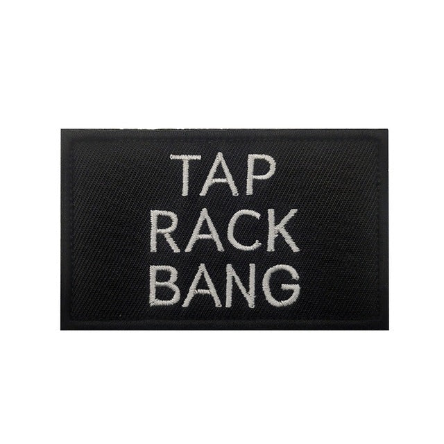 Statement 'Tap Rack Bang' Embroidered Velcro Patch
